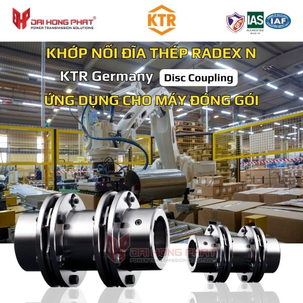 KHỚP NỐI ĐĨA THÉP RADEX N KTR GERMANY ỨNG DỤNG CHO MÁY ĐÓNG GÓI - Dai Hong Phat Corp